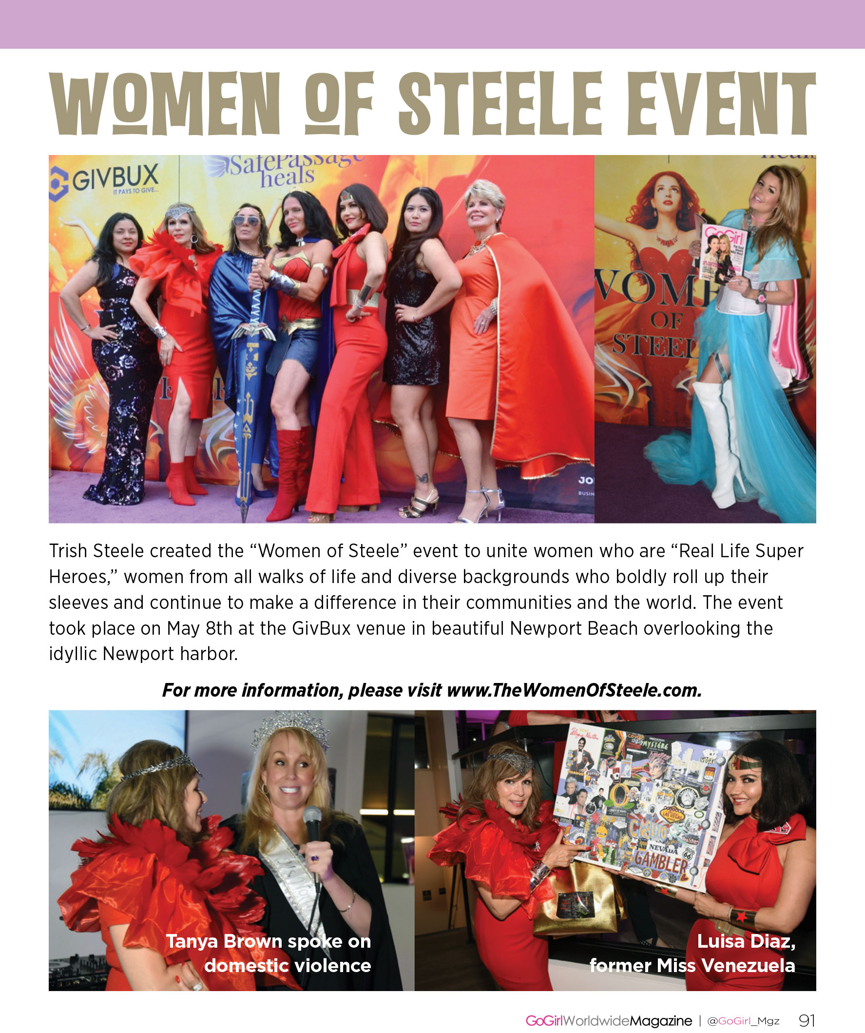 Trish Steele featured in 'GoGirl Worldwide' Magazine - SAFE PASSAGE